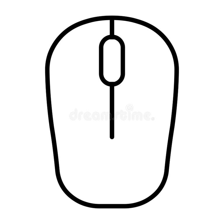 Black Vector Pc Mouse Icon on White Background Stock Vector ...