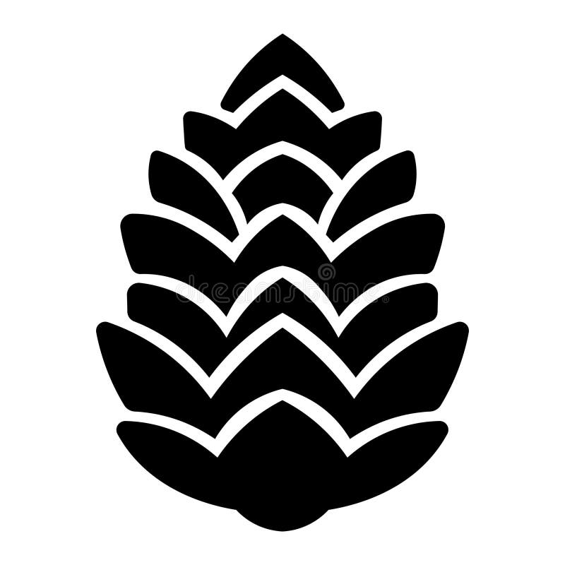 Black Vector Pine Cone Icon on White Background Stock Vector ...