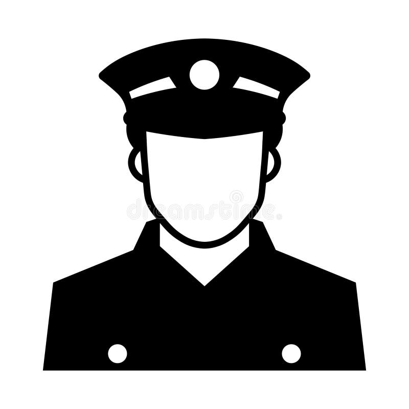 Black Vector Policeman Icon on White Background Stock Vector ...