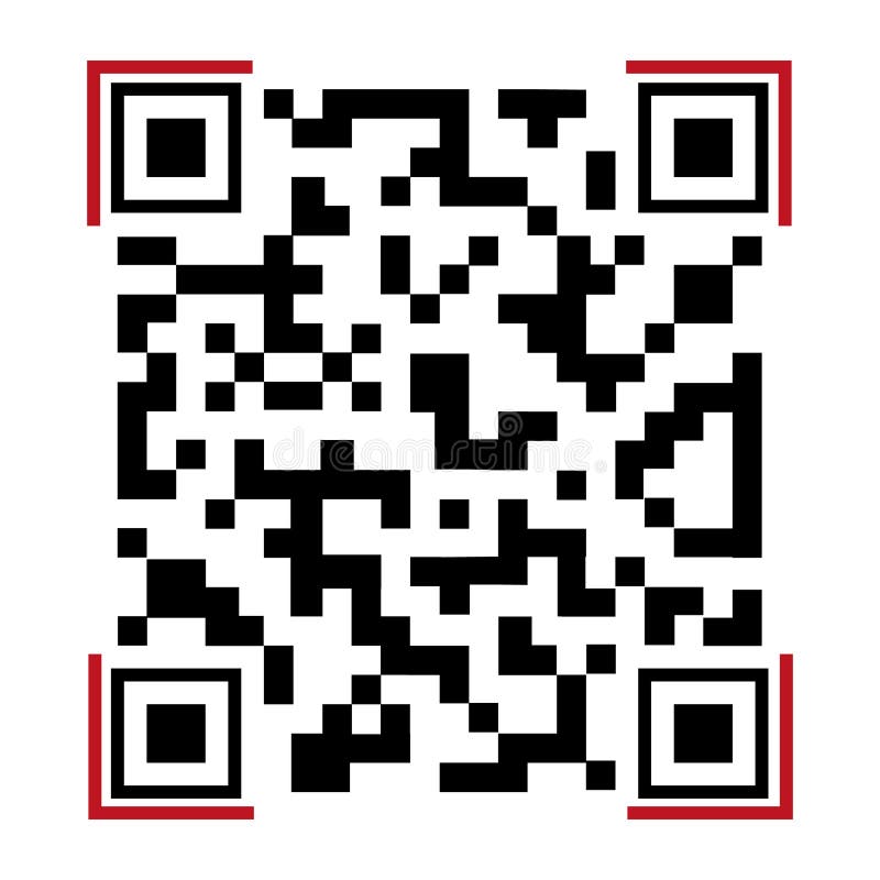 Black Vector QR Code Icon. the Qr Code Payment Scan Symbol is Isolated ...