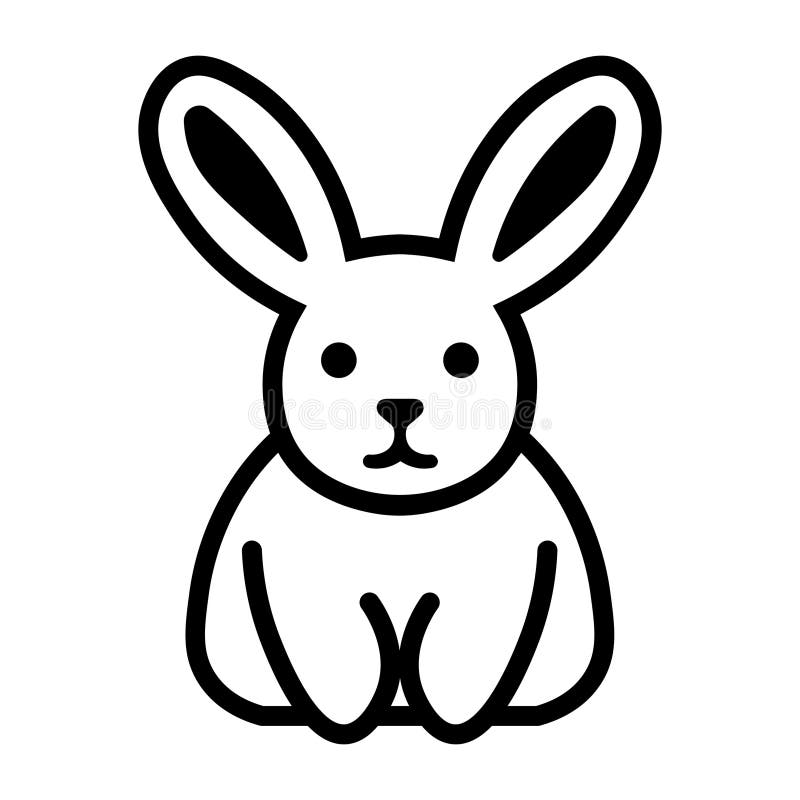 Black Vector Rabbit Icon on White Background Stock Vector ...