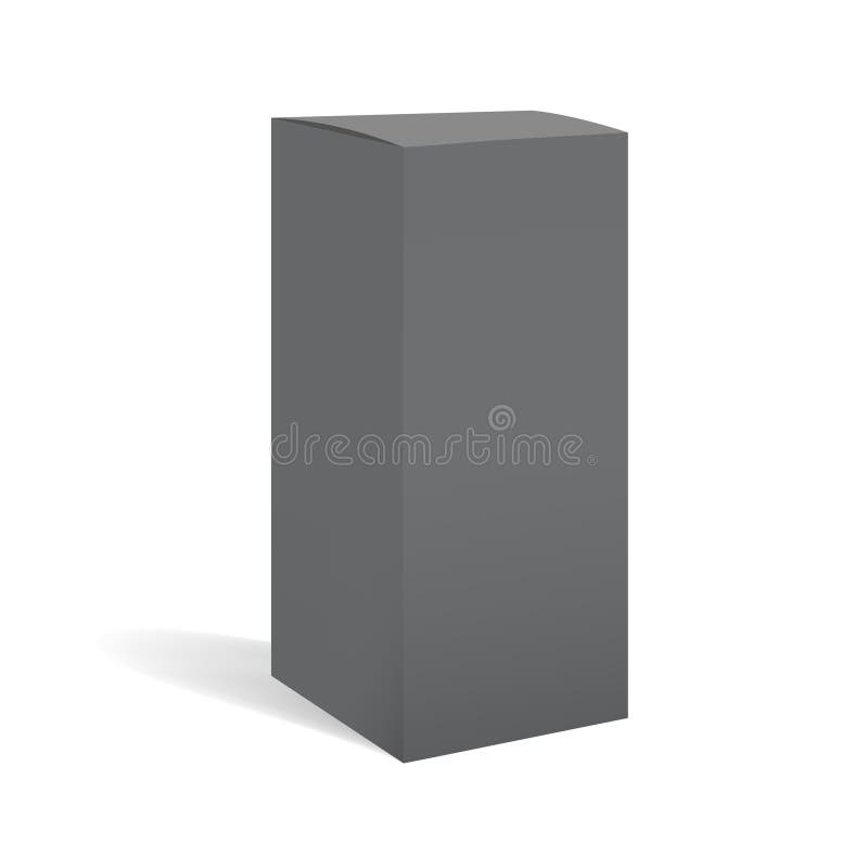 Black Vector Rectangular Box Package Mockup Stock Vector - Illustration ...