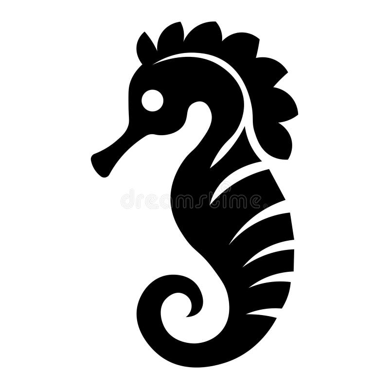 Black Vector Seahorse Icon on White Background Stock Vector ... Black Vector Seahorse Icon on White Background Stock Vector ...