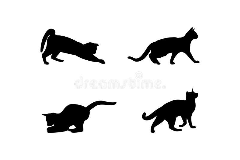 Ultimate Cat Silhouette Vector Collection Diverse Pet Feline Poses and ...