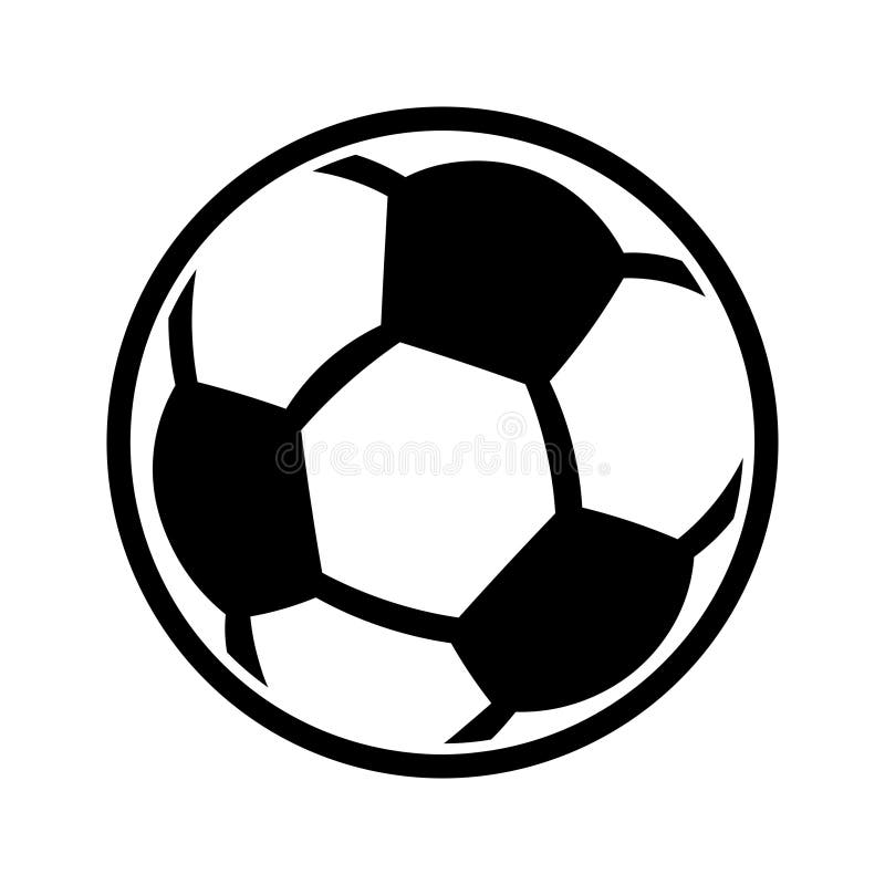 Black Vector Soccer Icon on White Background Stock Illustration ...