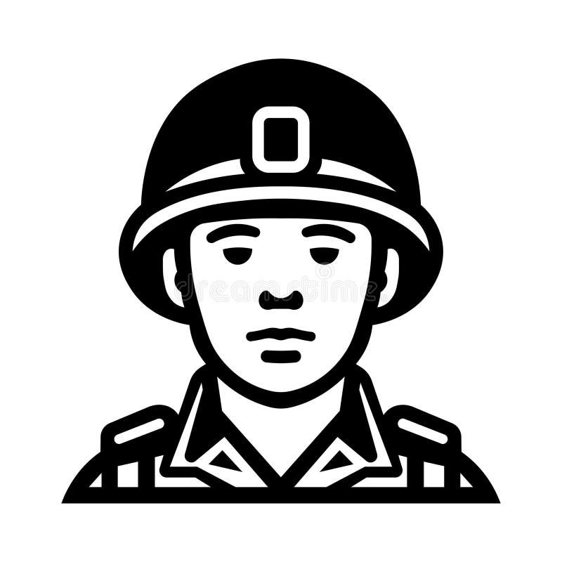 Black Vector Soldier Icon on White Background Stock Vector ...