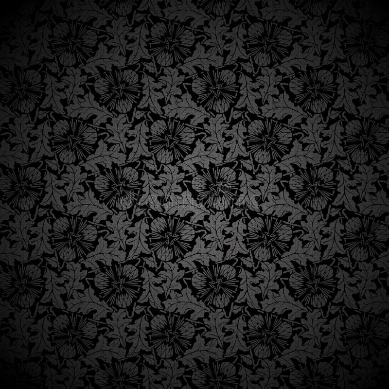 Black Vector Background Floral Pattern Stock Vector - Illustration of ...