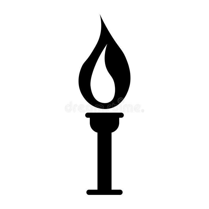 Black Vector Torch Icon on White Background Stock Illustration ...