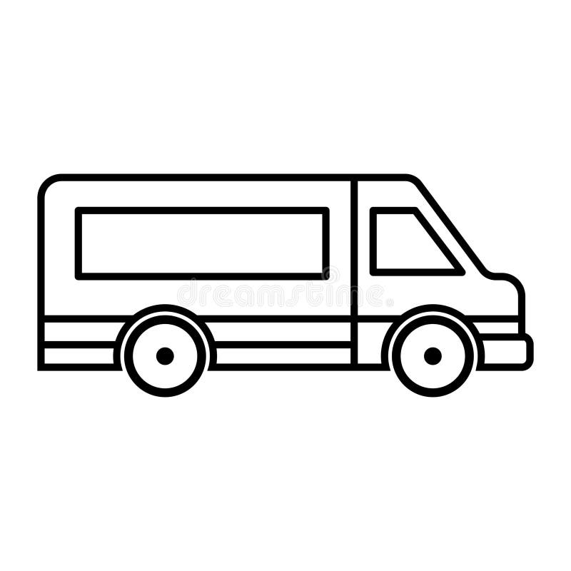 Black Vector Van Icon on White Background Stock Vector - Illustration ...