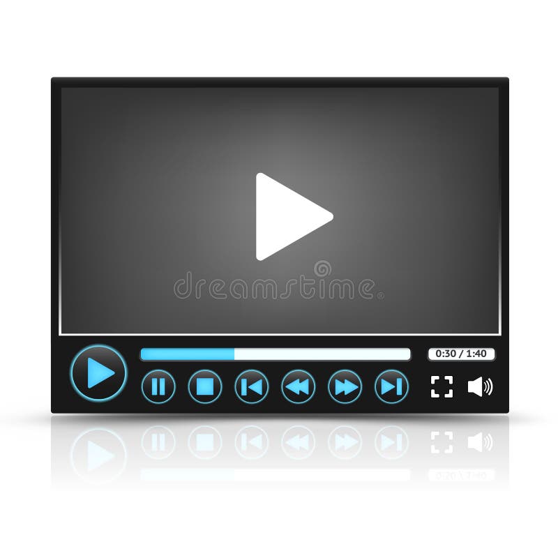 Black Vector Video Player Interface Stock Vector - Illustration of ...