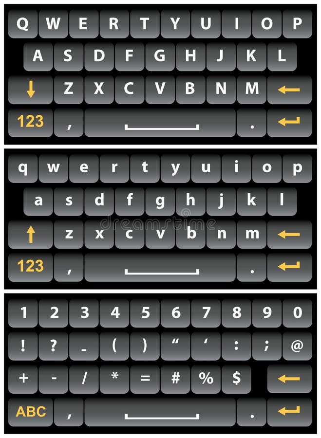 Black Vector Virtual Keyboard for a Smartphone Stock Vector ...