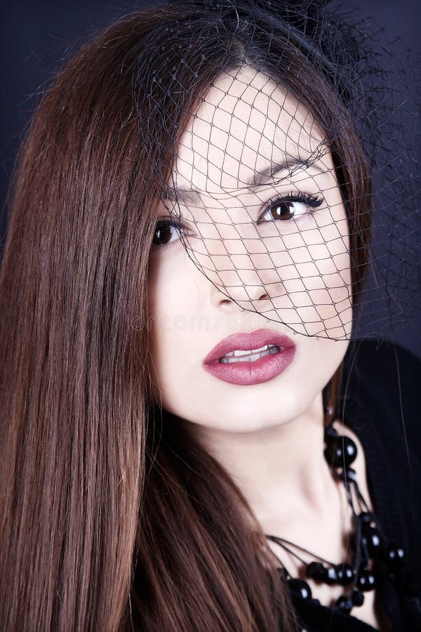 Black veil stock photo. Image of hair, woman, white, female - 51529118