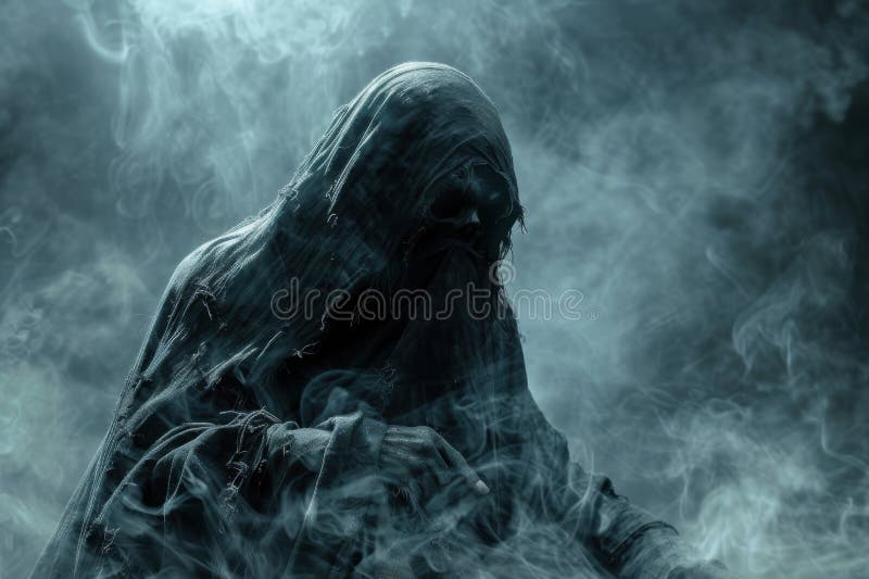 Black Veiled Ghostly Figure. Illustration of Death Stock Illustration ...