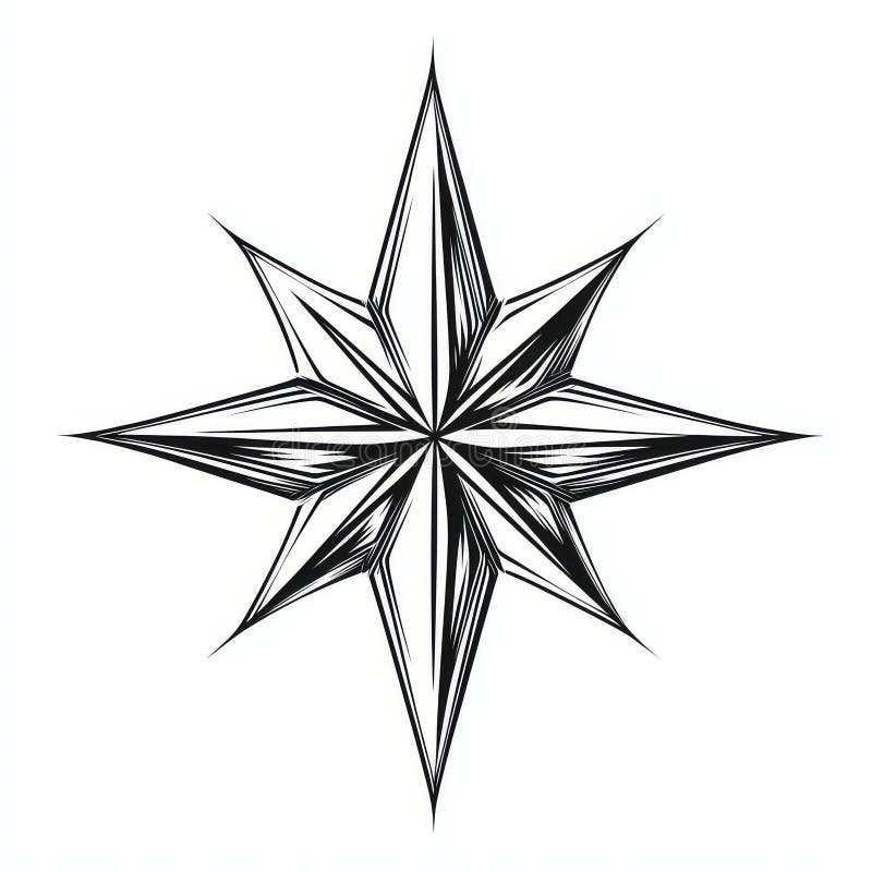 Black, Vektor, Five-sided 3D-stern Icon Stock Illustration ...