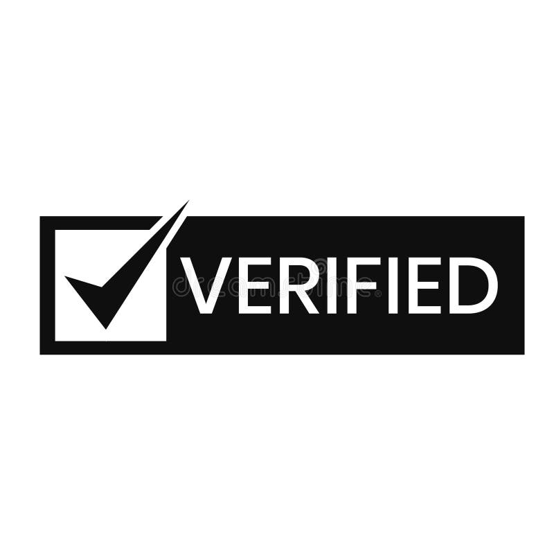 Black Verified with Check Mark Label Stock Vector - Illustration of ...