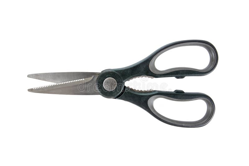 Black Versatile Scissors Isolated on White Background Stock Image ...