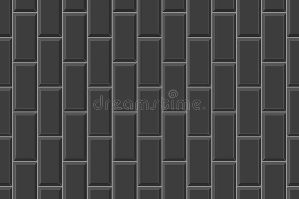 Black Vertical Rectangle Tile Layout. Ceramic or Brick Wall Seamless ...