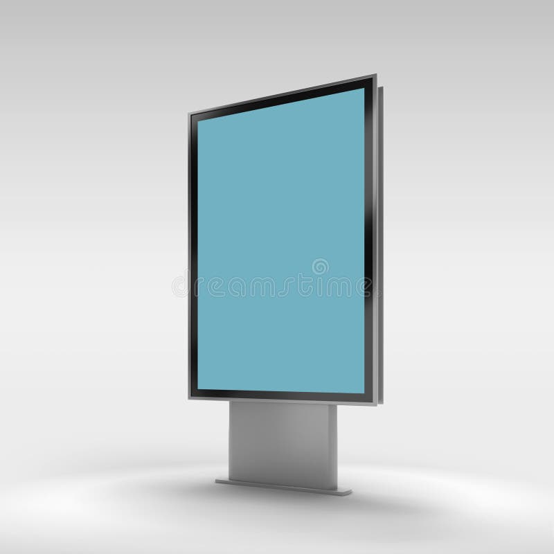 Black Vertical Turned Monitor Mockup . Stock Illustration ...