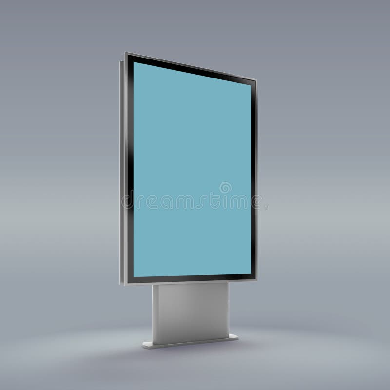 Black Vertical Turned Monitor Mockup . Stock Illustration ...