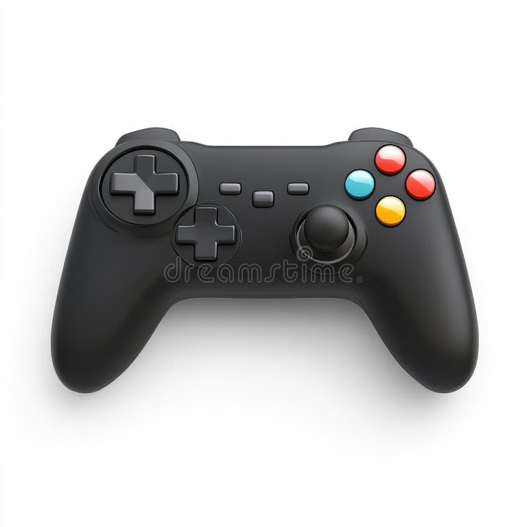 Black Wireless Gamepad Controller for Video Games Stock Illustration ...