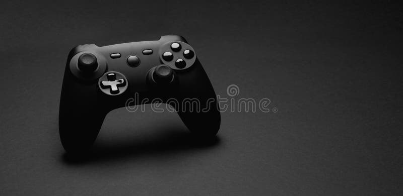 Black Video Game Controller. Gamepad Stock Image - Image of ...