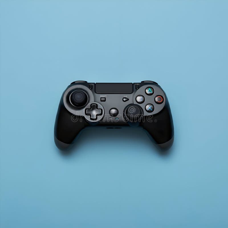 AI Generated Image of a Black Video Game Controller on a Light Blue ...