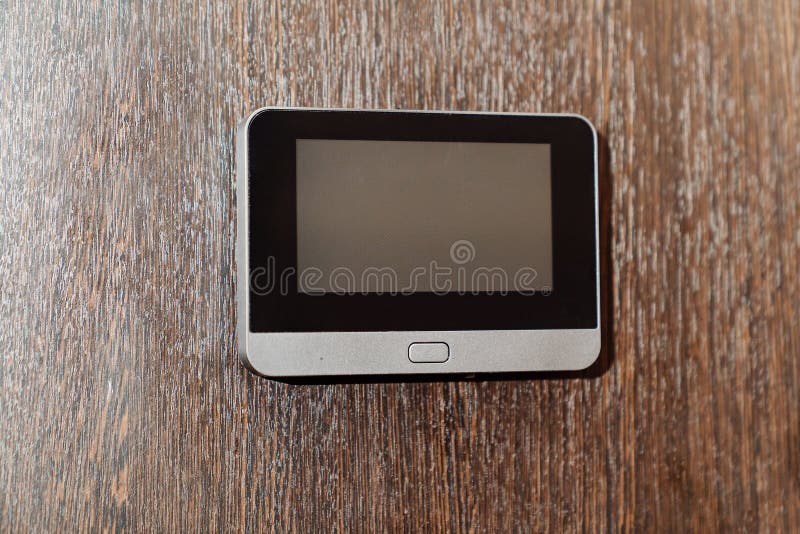 Black Video Screen of the Peephole or Intercom on the Front Door. Stock ...