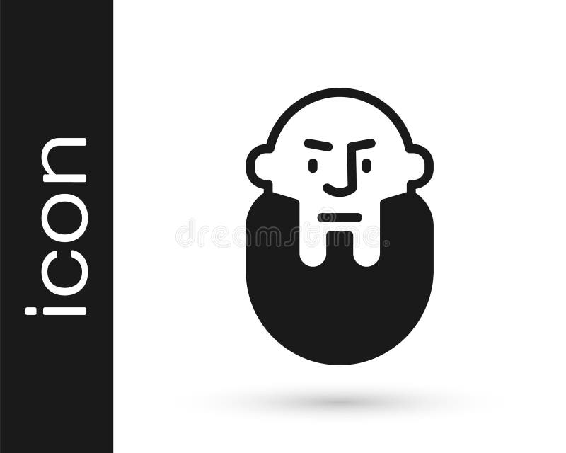 Black Viking Head Icon Isolated on White Background. Vector Stock ...