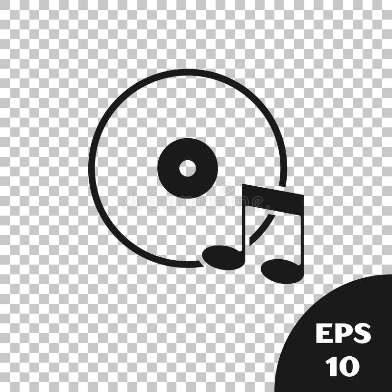 Black Vinyl Disk Icon Isolated on Transparent Background. Vector Stock ...