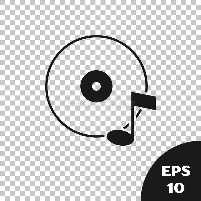 Black Vinyl Disk Icon Isolated on Transparent Background. Vector Stock ...
