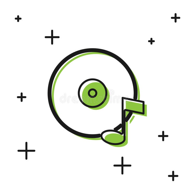 Black Vinyl Disk Icon Isolated on White Background. Vector Stock ...