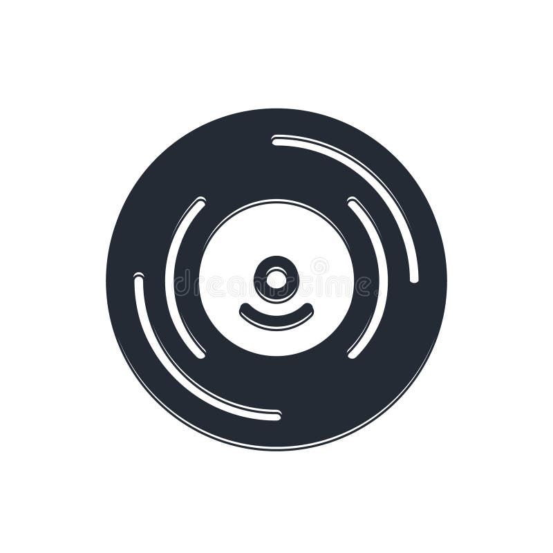 Black Vinyl Disk Icon Isolated on White Background. Vector Stock ...