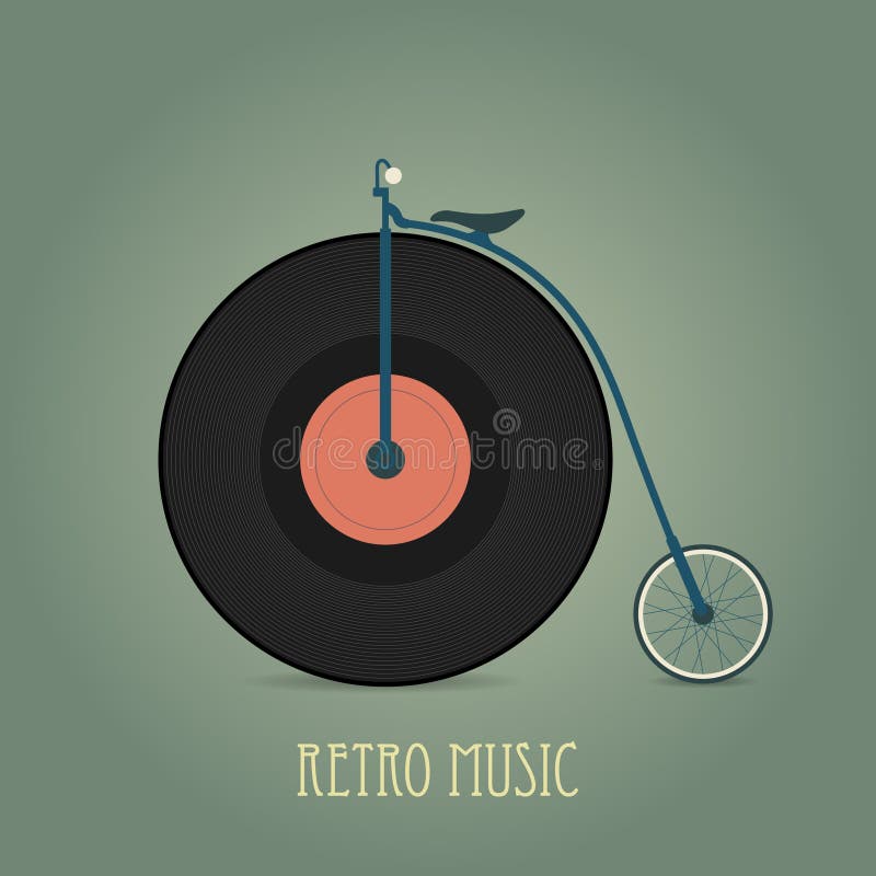 Black Vinyl Disk. Vintage Illustration. Retro Music Stock Vector ...