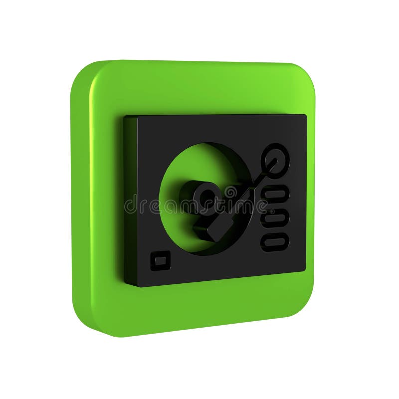 Black Vinyl Player with a Vinyl Disk Icon Isolated on Transparent ...