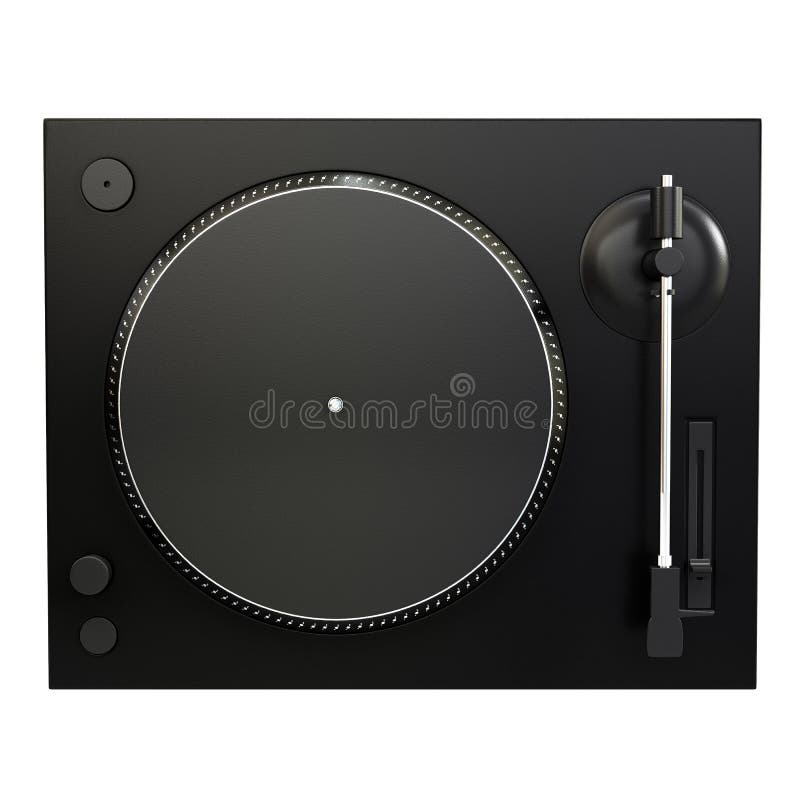 Black Vinyl Player Dj Turntable Isolated on White Background Stock ...