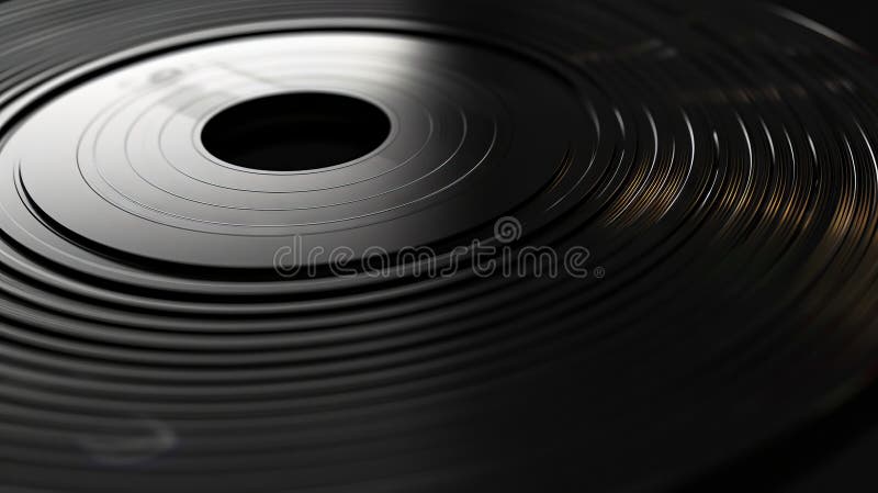 A Black Vinyl Record with a Circular Pattern Stock Image - Image of ...