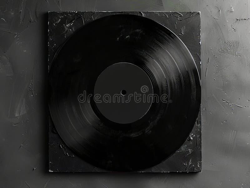 A Black Vinyl Record on a Concrete Wall Stock Image - Image of album ...