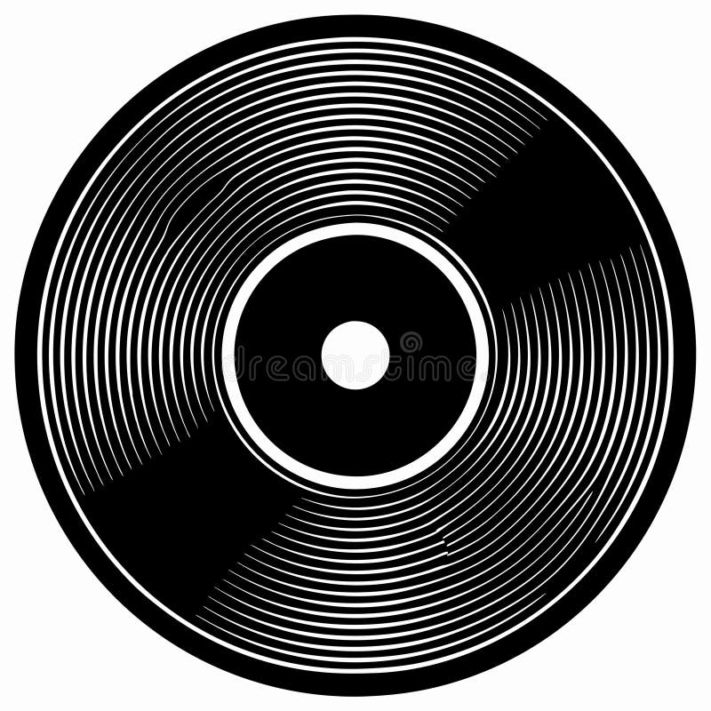 A Black Vinyl Record is Depicted with Concentric Grooves Stock Image ...
