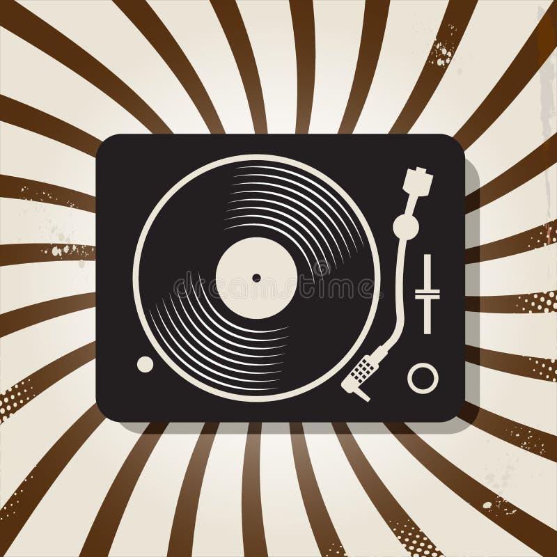 Black Vinyl Record Disc Flat Retro Concept Vector Illustration Stock ...