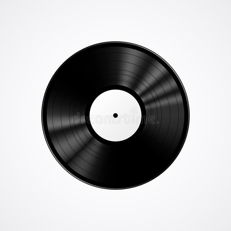 Black Vinyl Record Isolated on White Background Stock Vector ...