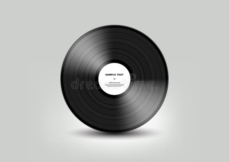 Black Vinyl Record Isolated on White Background, Vector Stock Vector ...