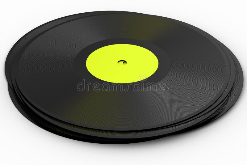 Black Vinyl Music Record. Realistic Vintage Gramophone Disc with Cover ...