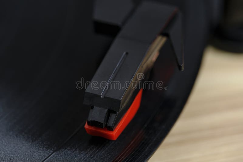 Black Vinyl Record and Needle for Playing Music from Vinyl Top View ...