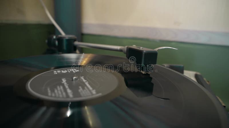 Black Vinyl Record PLAYING on the Record Player Stock Footage - Video ...