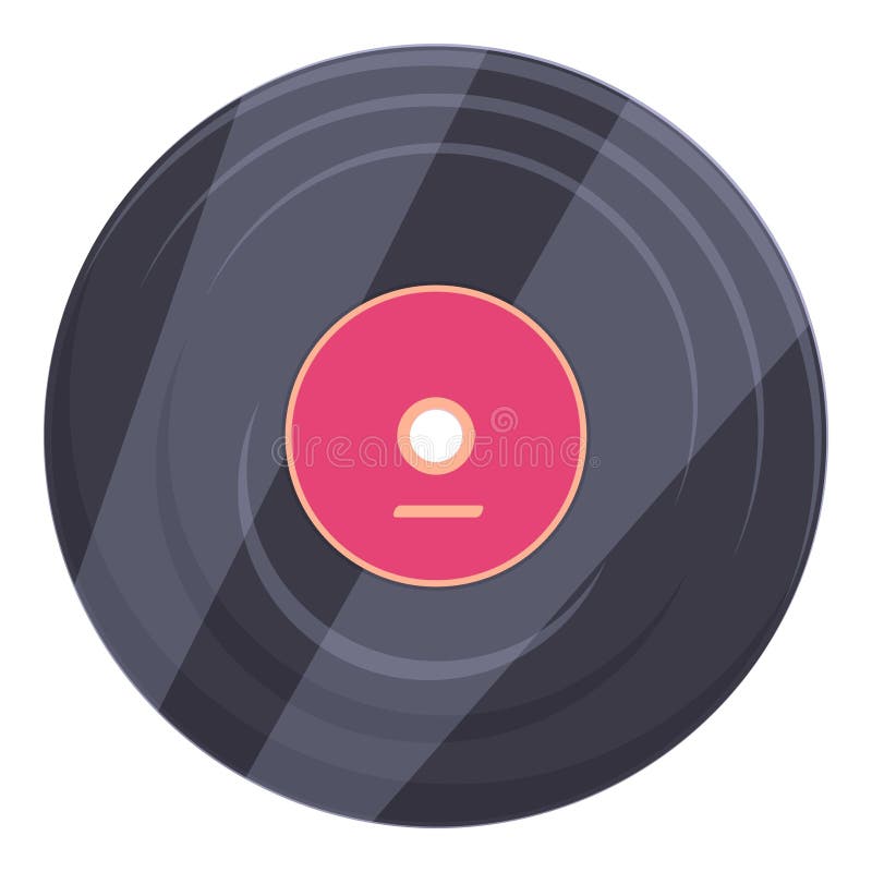 Black Vinyl Record with Red Label Playing Music Stock Vector ...