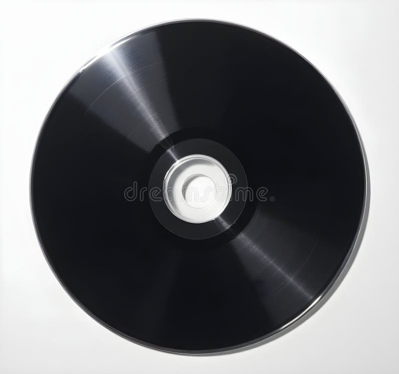 A Black Vinyl Record with a White Label in the Center Stock ...