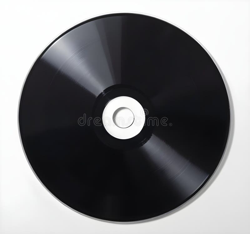 A Black Vinyl Record with a White Label in the Center Stock ...