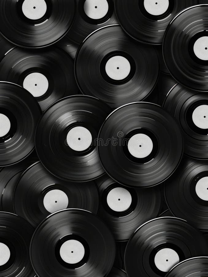 Black Vinyl Records Stack stock photo. Image of lover - 374876104
