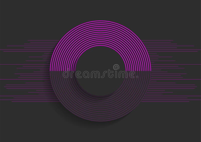 Black Violet Circles and Lines Concept Abstract Tech Background Stock ...