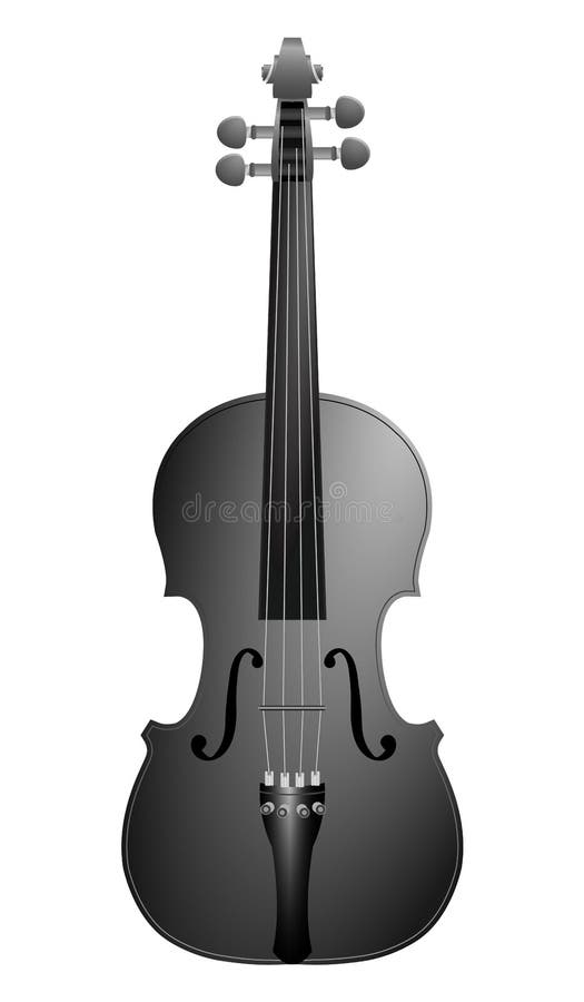 Black Violin on White Background Stock Vector - Illustration of string ...